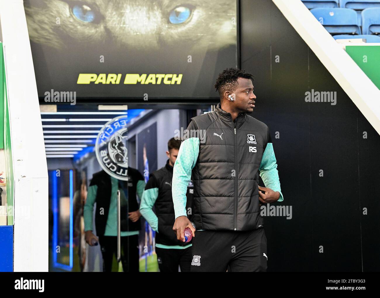 Mustapha Bundu #15 of Plymouth Argyle arrives during the Sky Bet ...