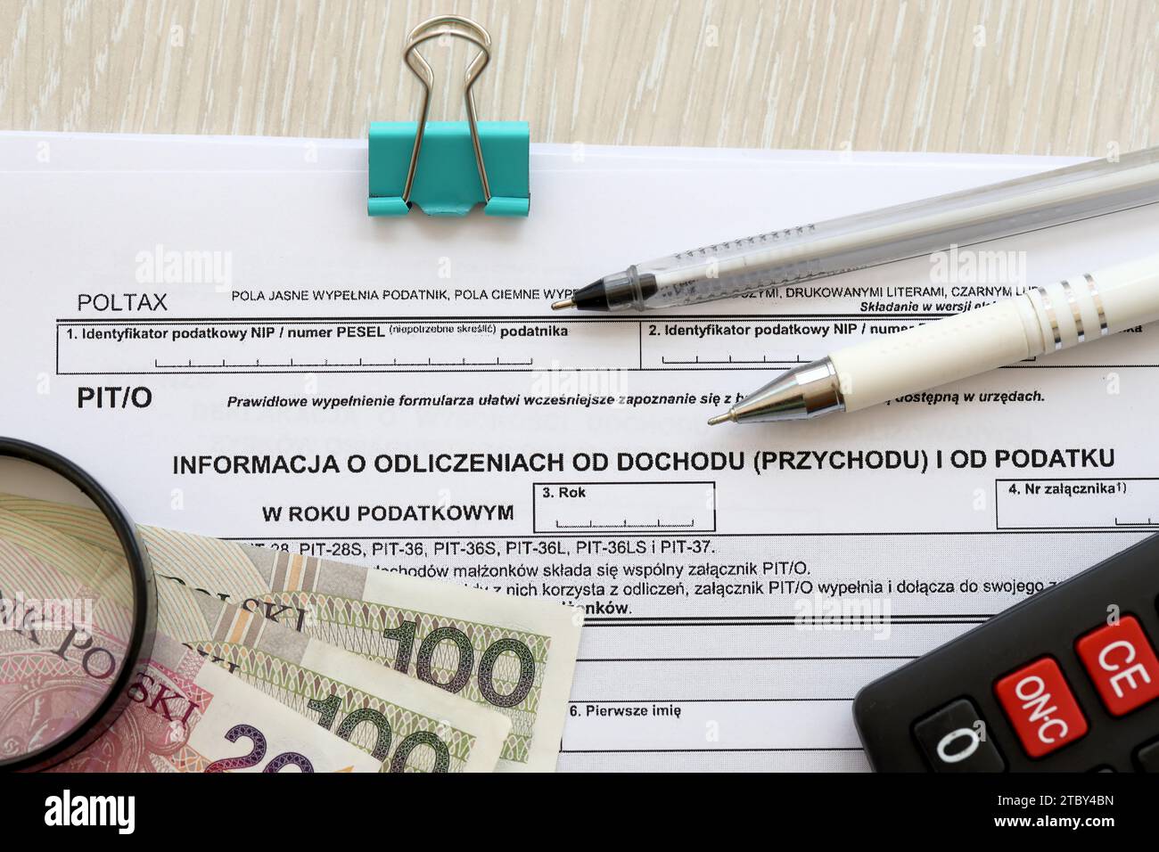 Information about deductions from income and tax, PIT-O form on ...