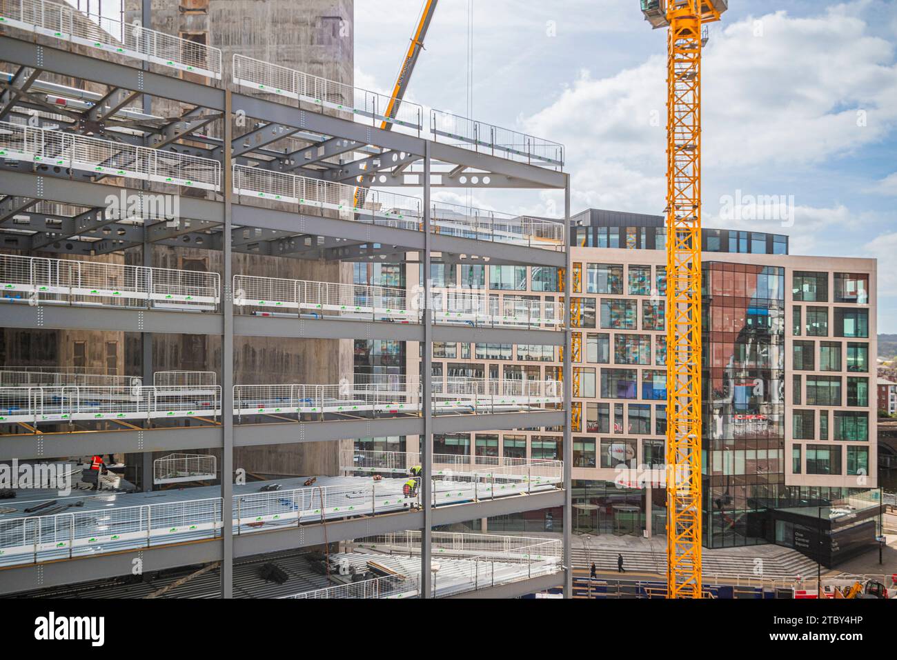 Construction of the BBC Wales/Cymru Studios, Central Square Cardiff ...