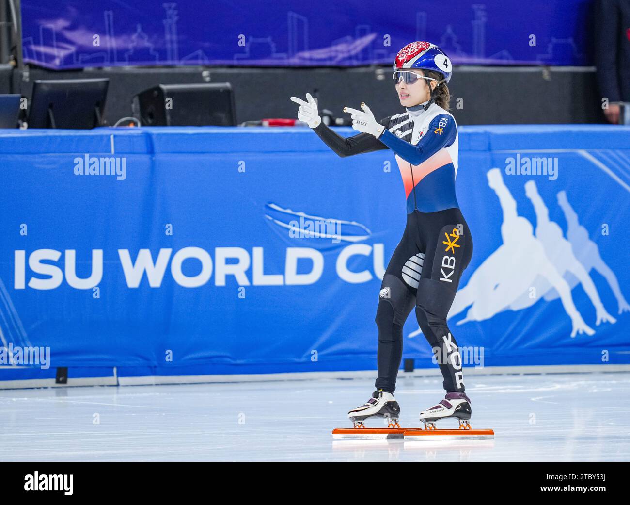Beijing, China. 9th Dec, 2023. Kim Gilli of South Korea celebrates ...