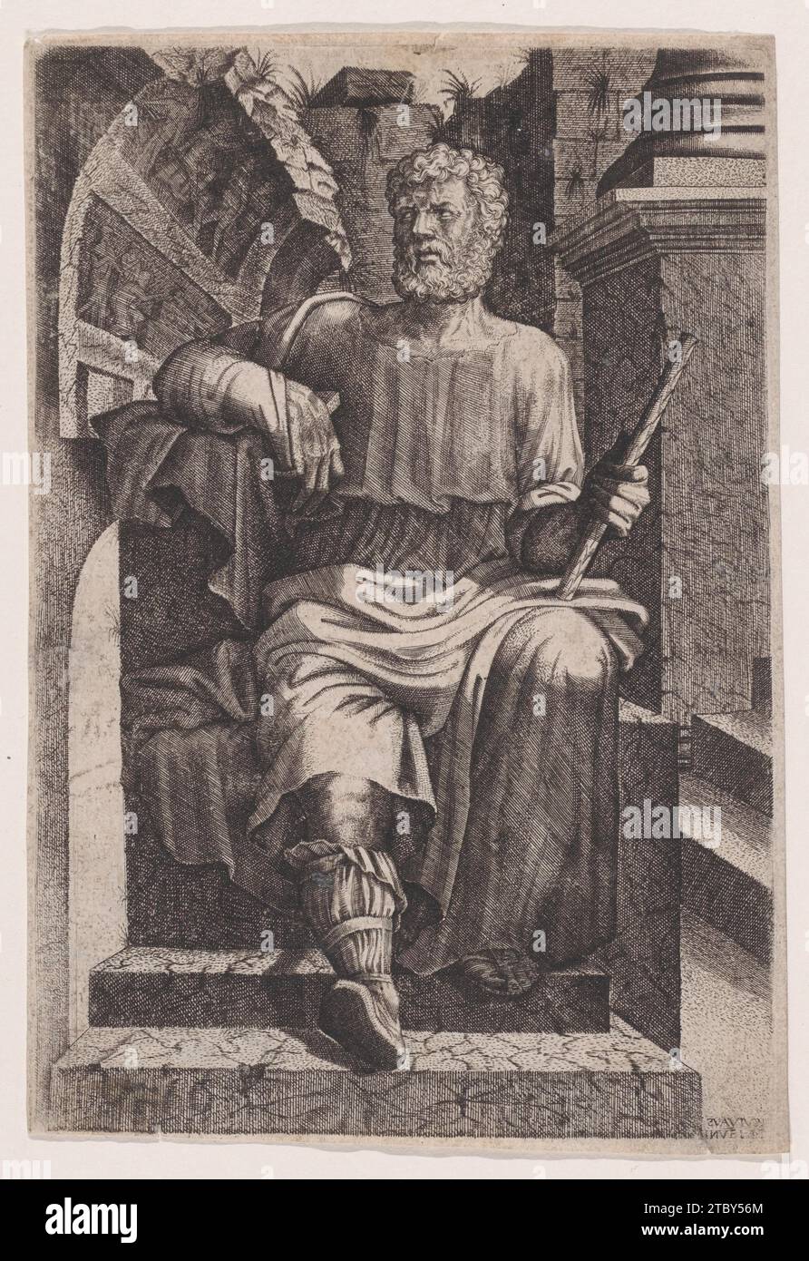 Roman General (?) Seated before Ruins 1956 by Lambert Suavius Stock ...