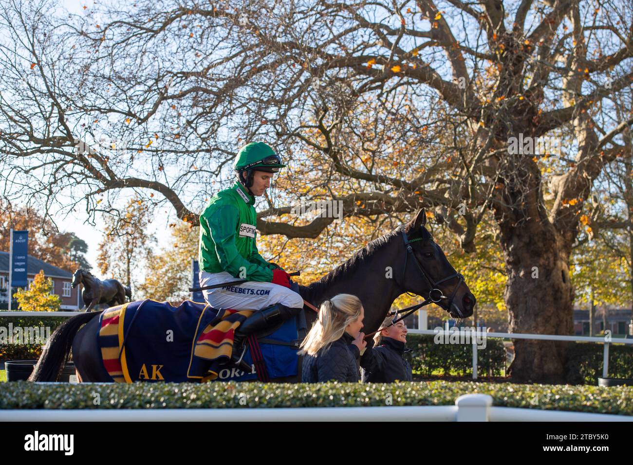 Ascot, UK. 25th November, 2023. Horse Sceau Royal ridden by jockey Tom ...