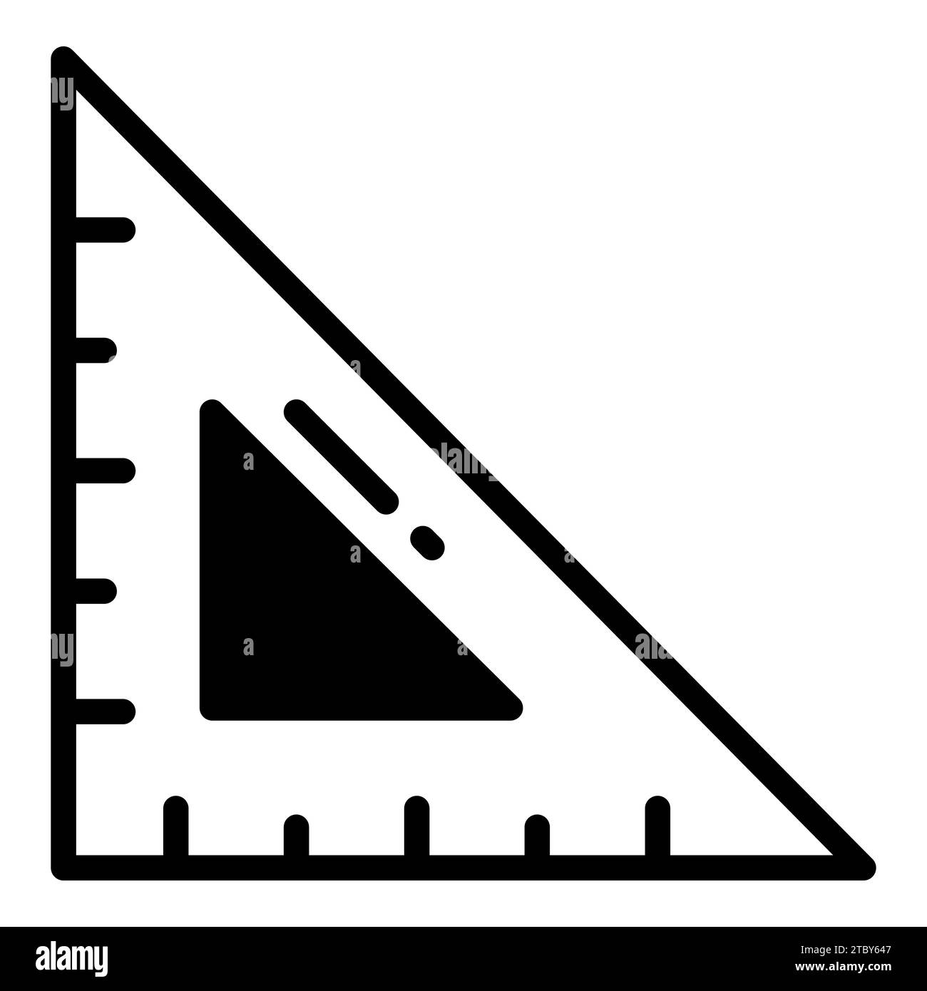 Triangle ruler black icon vector image Stock Vector Image & Art - Alamy