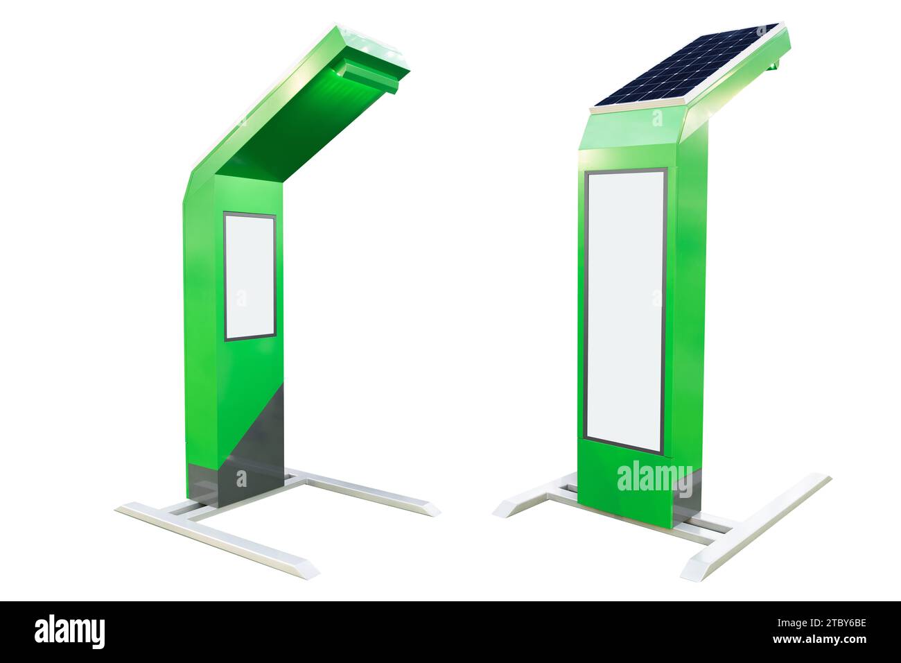 Isolated street screen for advertising - information board powered by ...