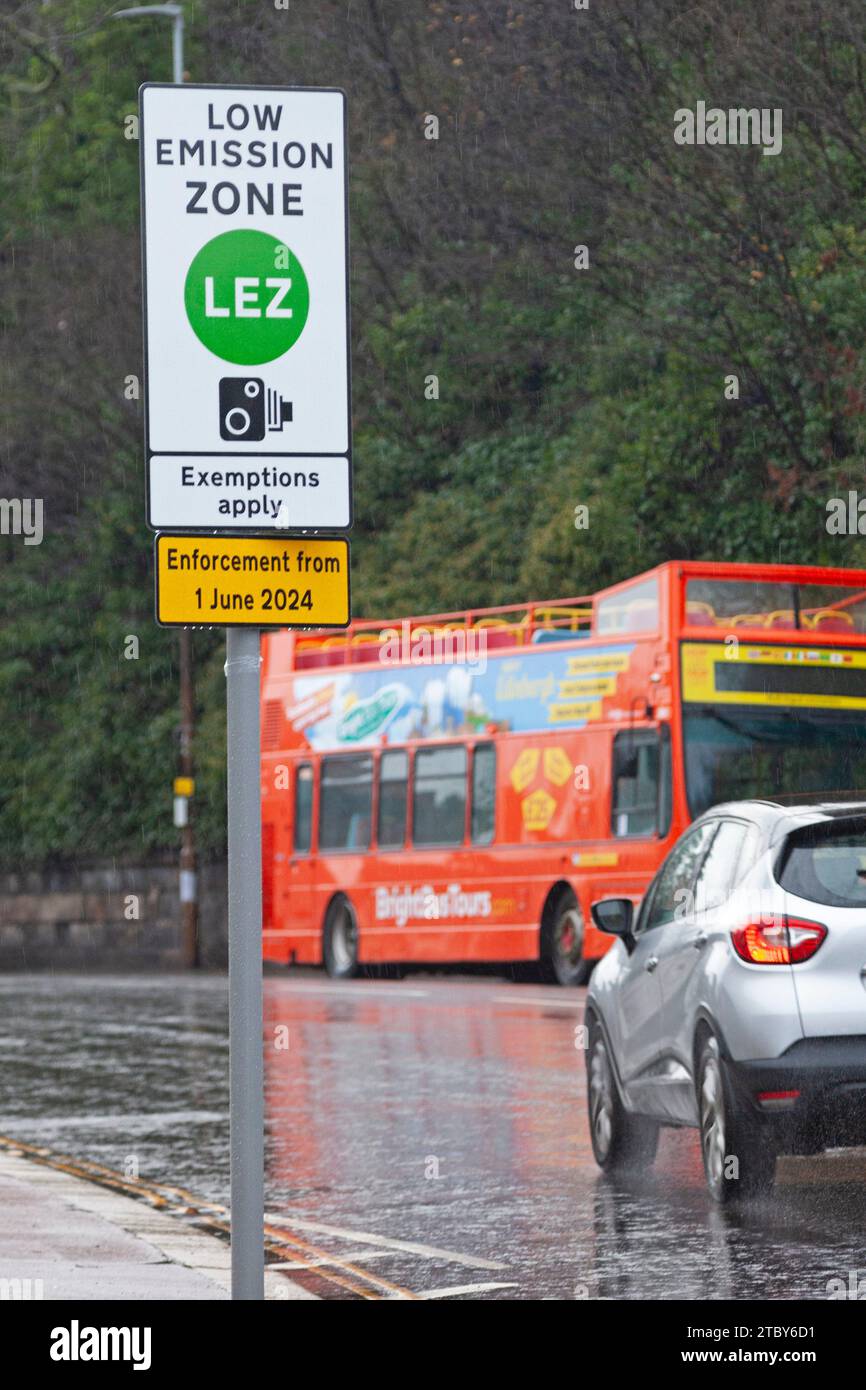 Regent Road, Edinburgh, Scotland, UK. 09 December 2023. Signs for ...