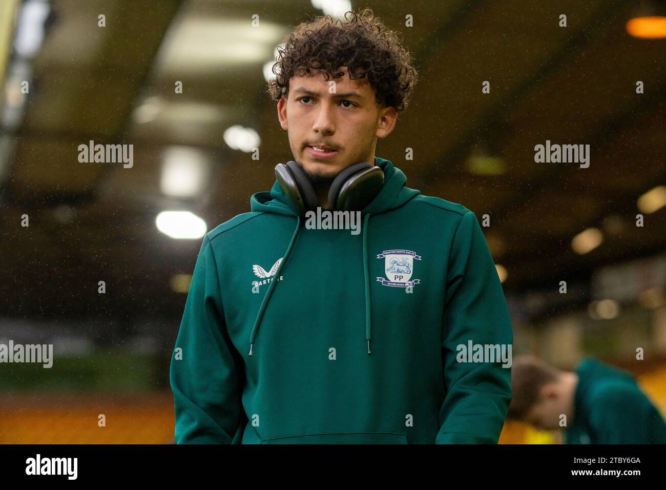 Preston North End Kian Best inspecting the pitch before the Sky Bet ...