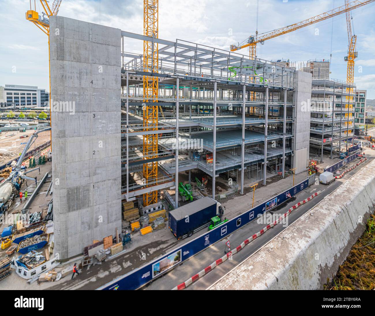 Construction of the BBC Wales/Cymru Studios, Central Square Cardiff ...