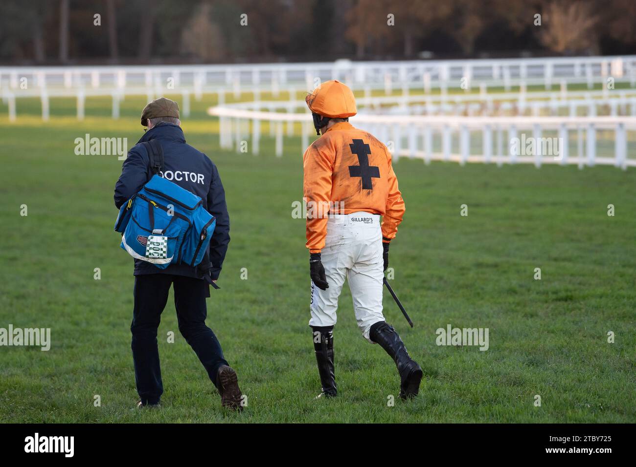 Ascot, UK. 25th November, 2023. Jockey David Noonan is unseated by ...