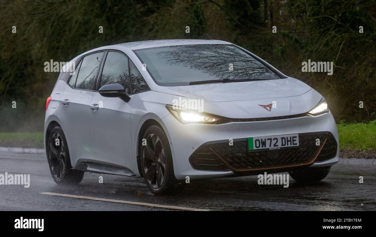 Milton Keynes,Bucks,UK - Dec 9th 2023: 2022 white Cupra Born V1 ...