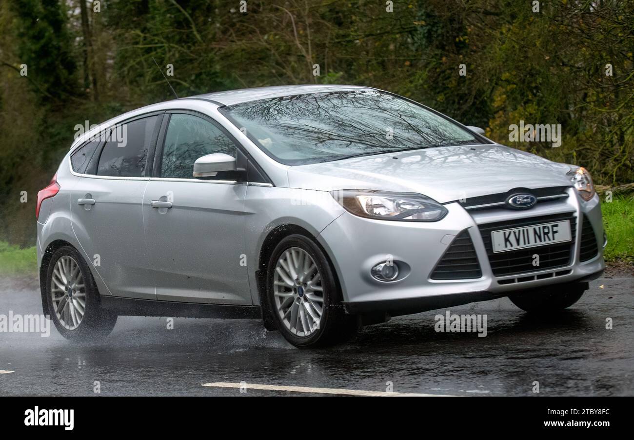 Milton Keynes,Bucks,UK - Dec 9th 2023: 2011 silver Ford Focus car ...