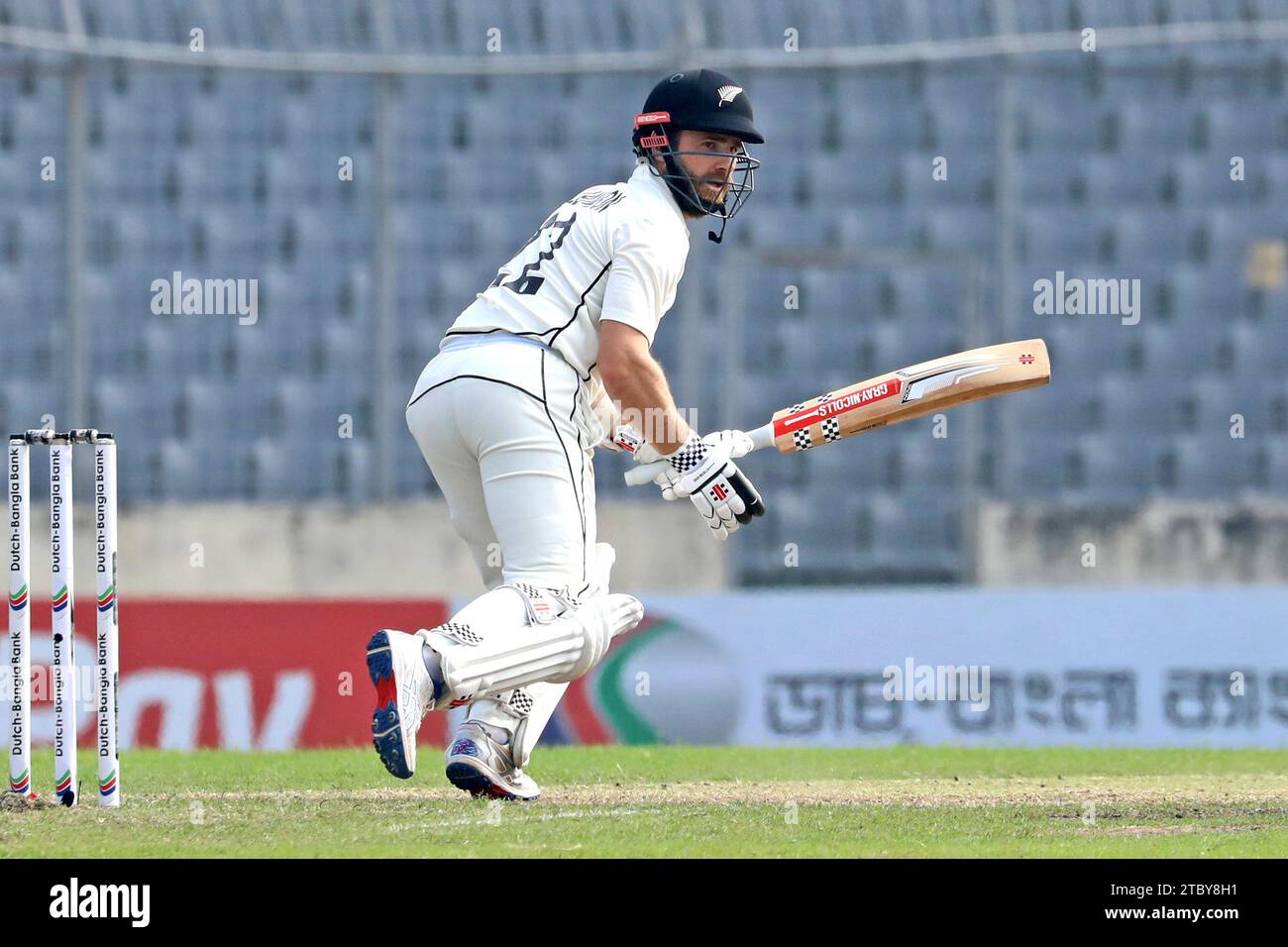New Zealand's Kane Williamson bats during the fourth day of the second ...
