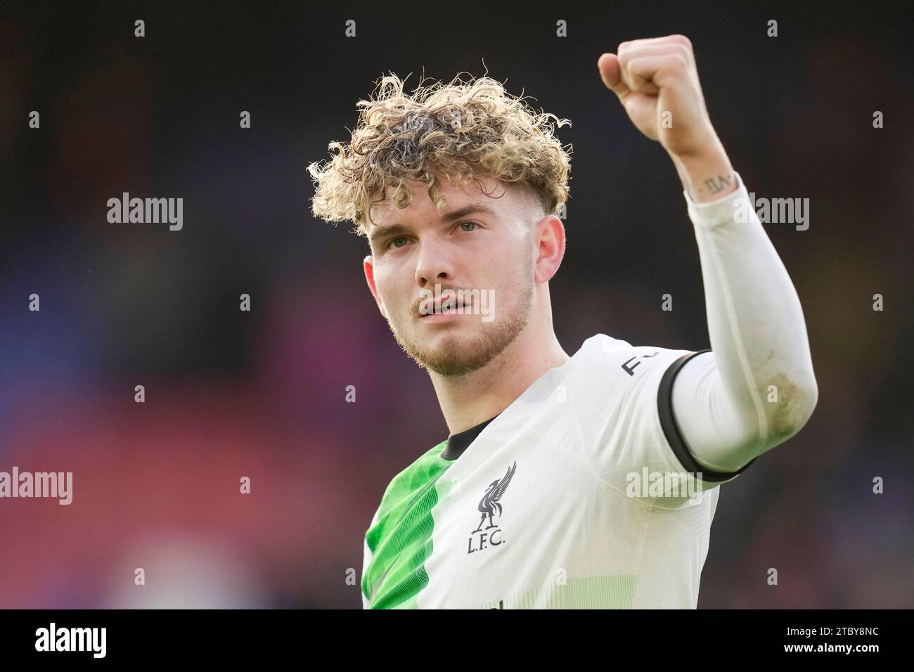 Liverpool's Harvey Elliott celebrates after the Premier League soccer ...