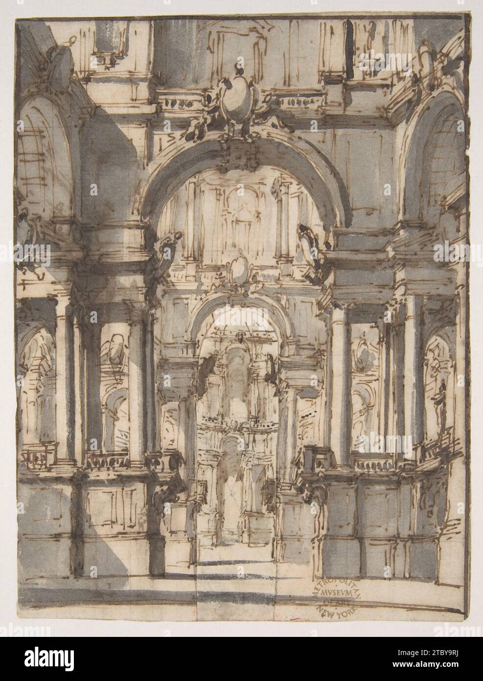 Design for a Stage Set (recto); Fragmentary Sketch of a Stage Set in ...