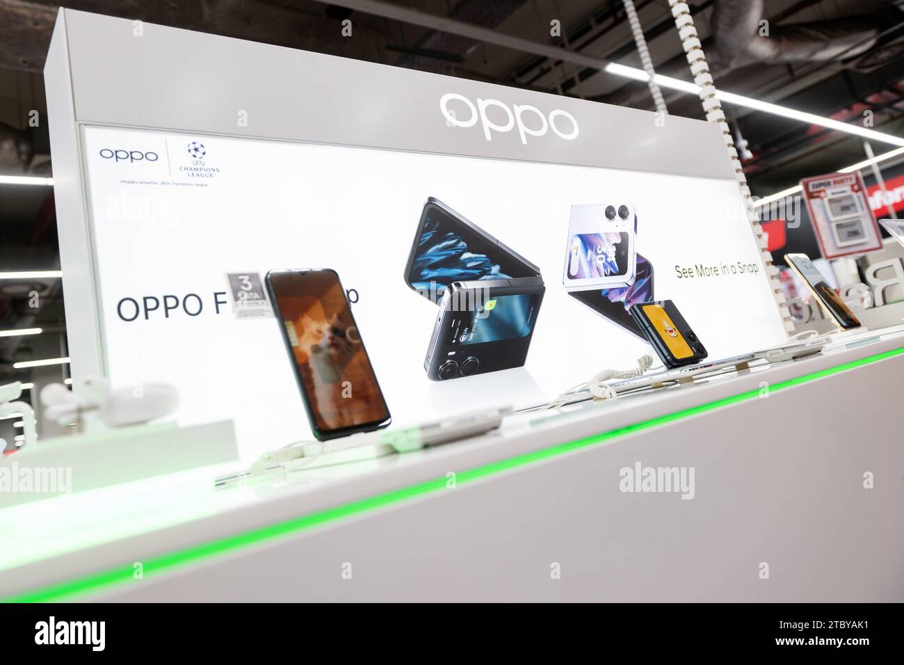 Oppo smartphones are seen at the shopping mall in Gdansk Stock Photo ...