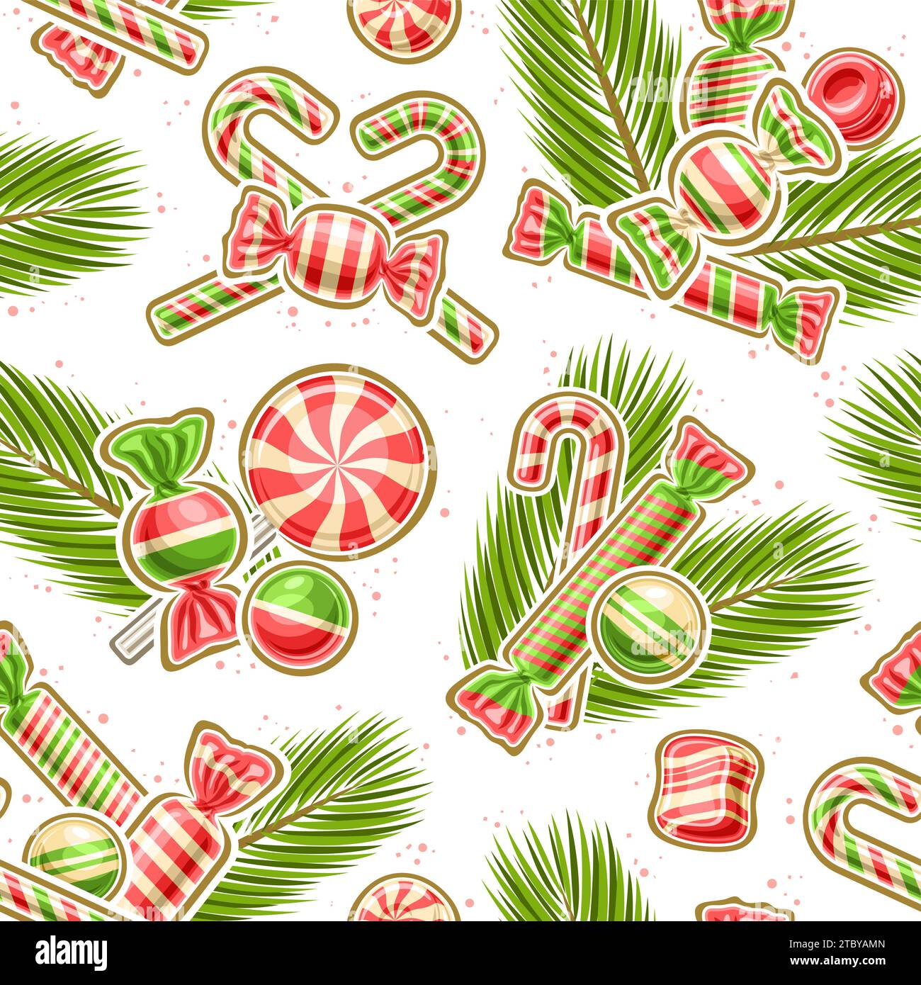 Vector Kids Christmas seamless pattern, decorative repeat background with illustration of ...