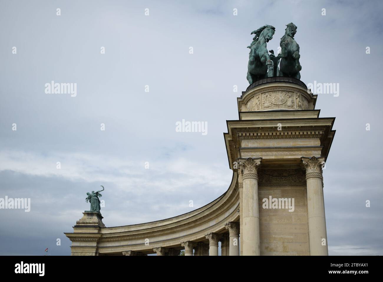 Heroes Square statues in Budapest Stock Photo - Alamy