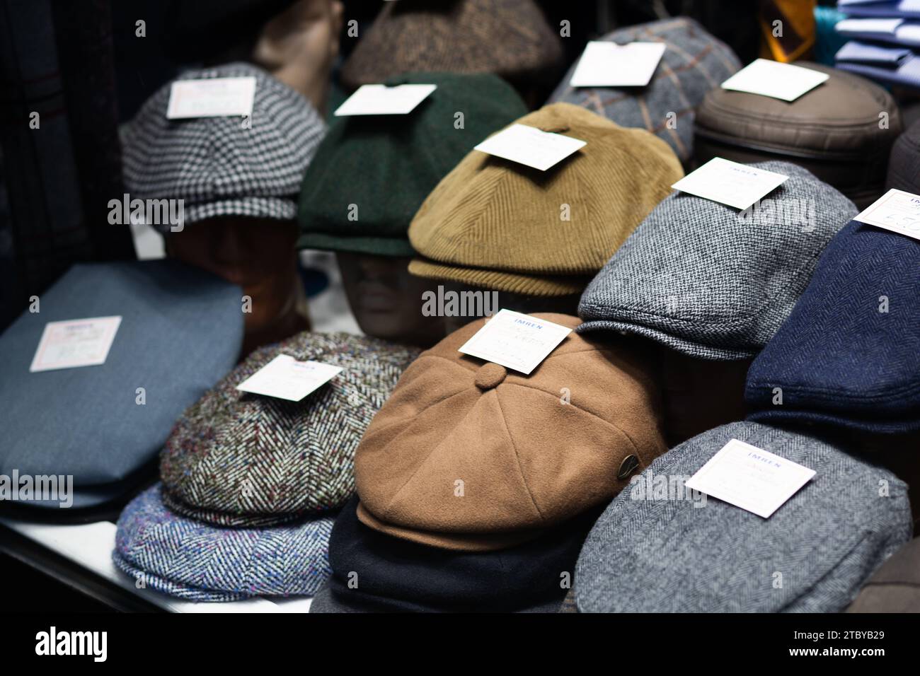 Istanbul, Turkiye - NOV 22, 2021: Various textile products displayed at ...