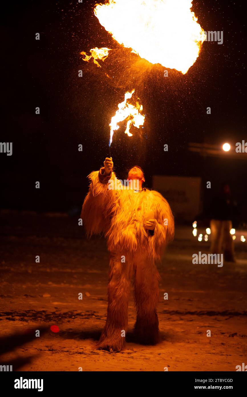 Fire-breather Perchten - The Perchtenlauf is a custom from the Alpine ...