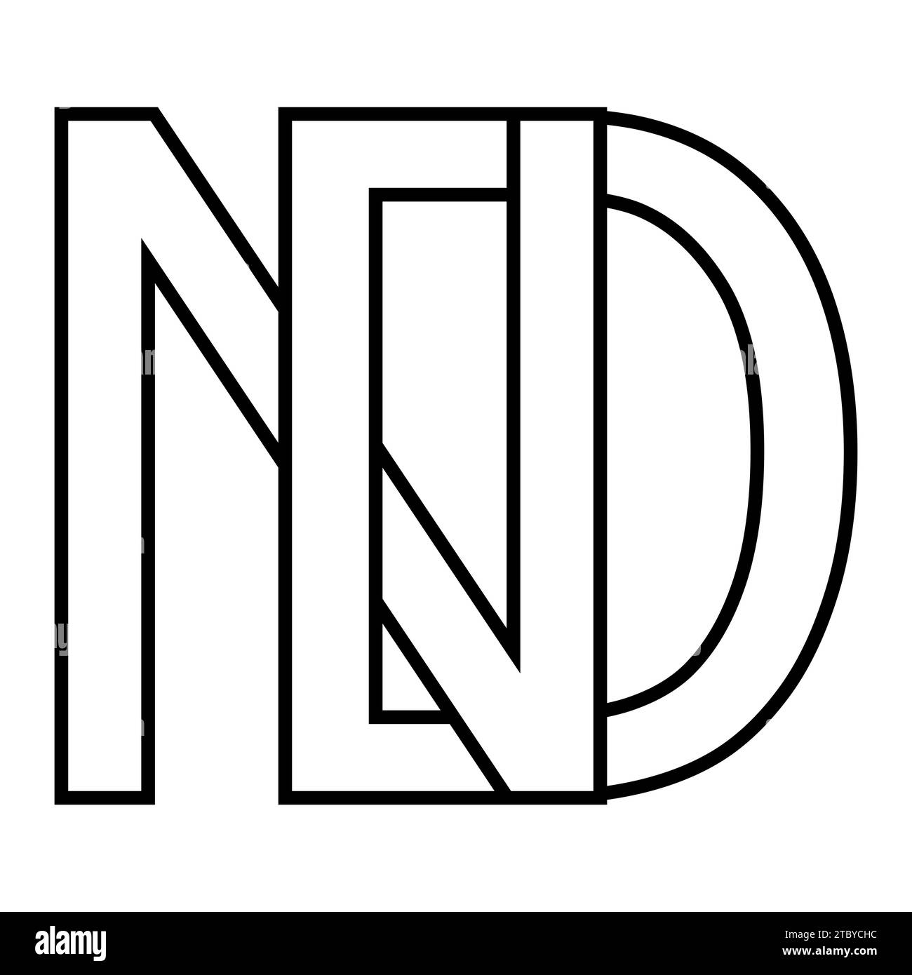 Logo sign nd dn icon double letters logotype n d Stock Vector Image ...