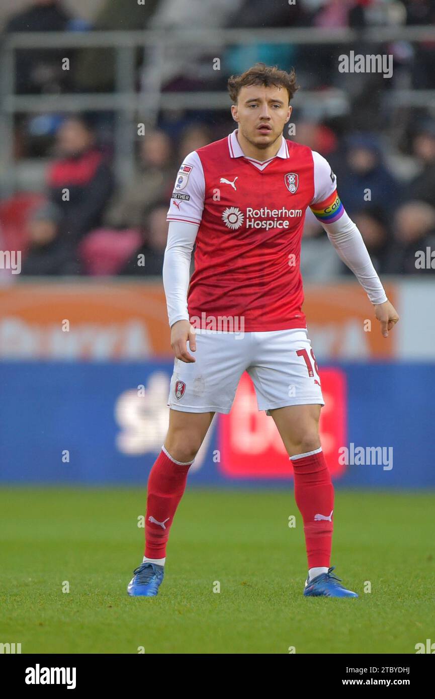 Ollie Rathbone #18 of Rotherham United during the Sky Bet Championship ...