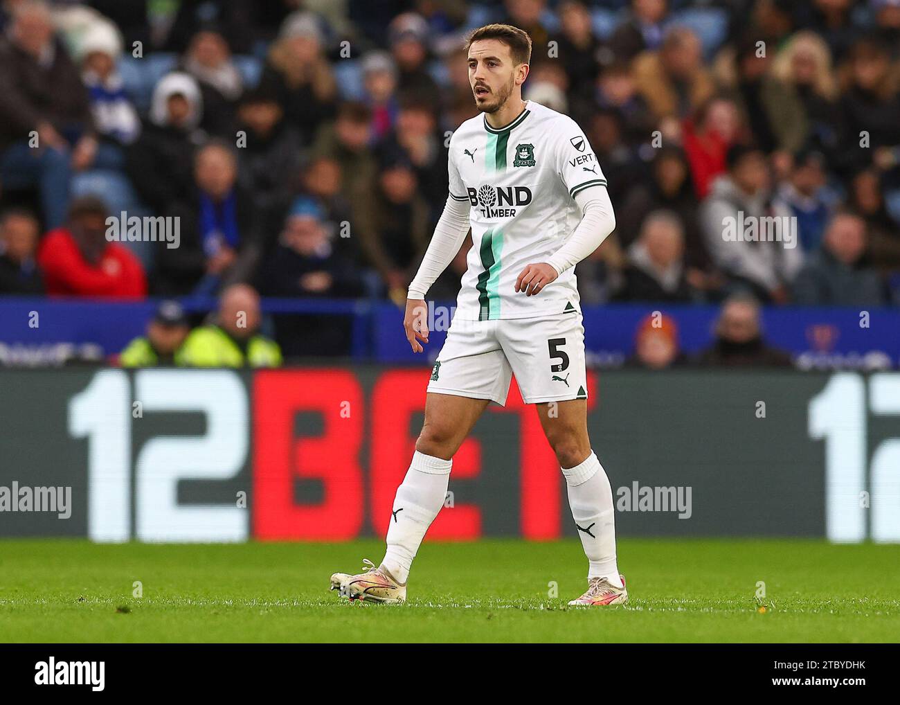 Julio Pleguezuelo #5 of Plymouth Argyle in action during the Sky Bet ...