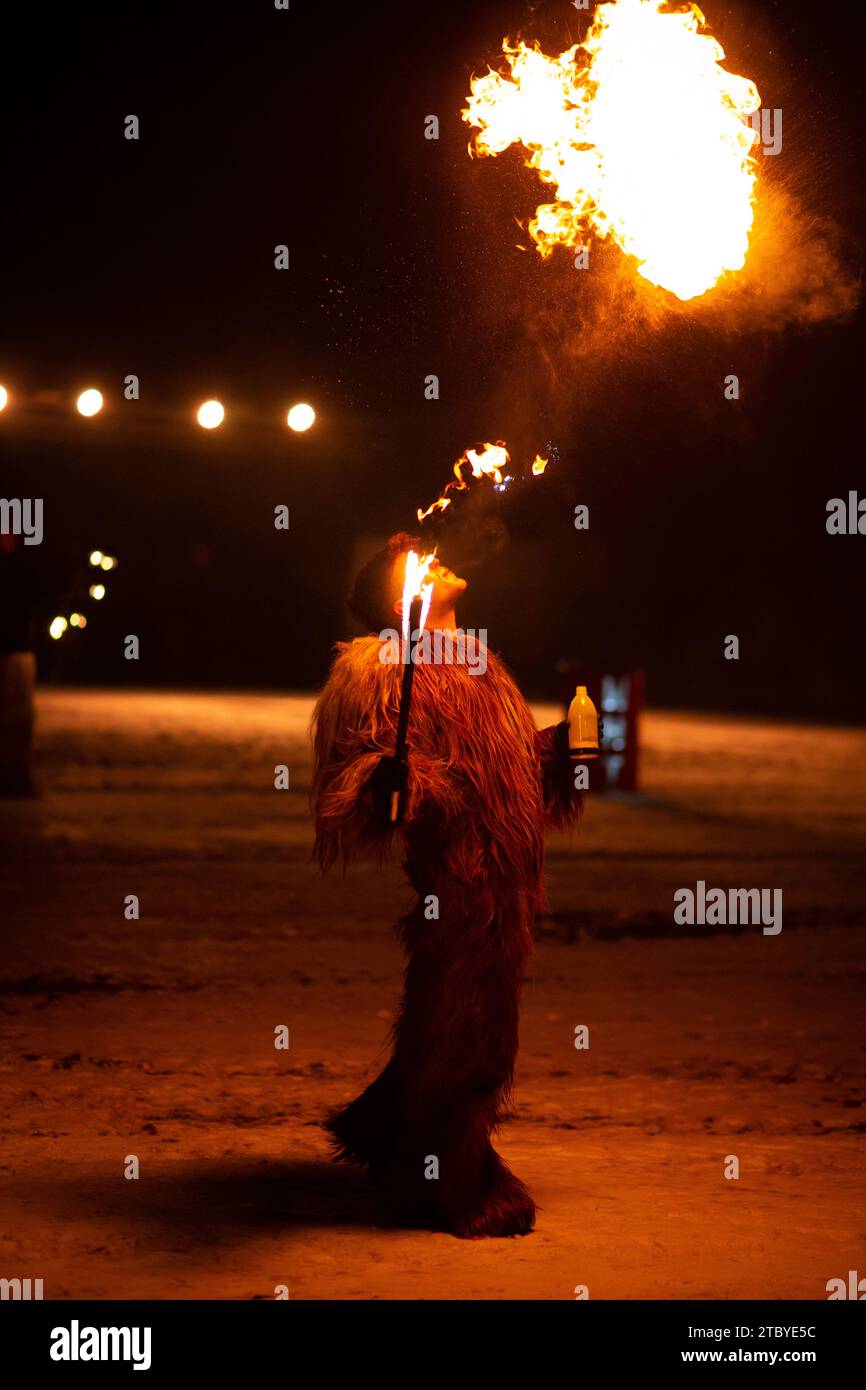 Fire-breather Perchten - The Perchtenlauf is a custom from the Alpine ...