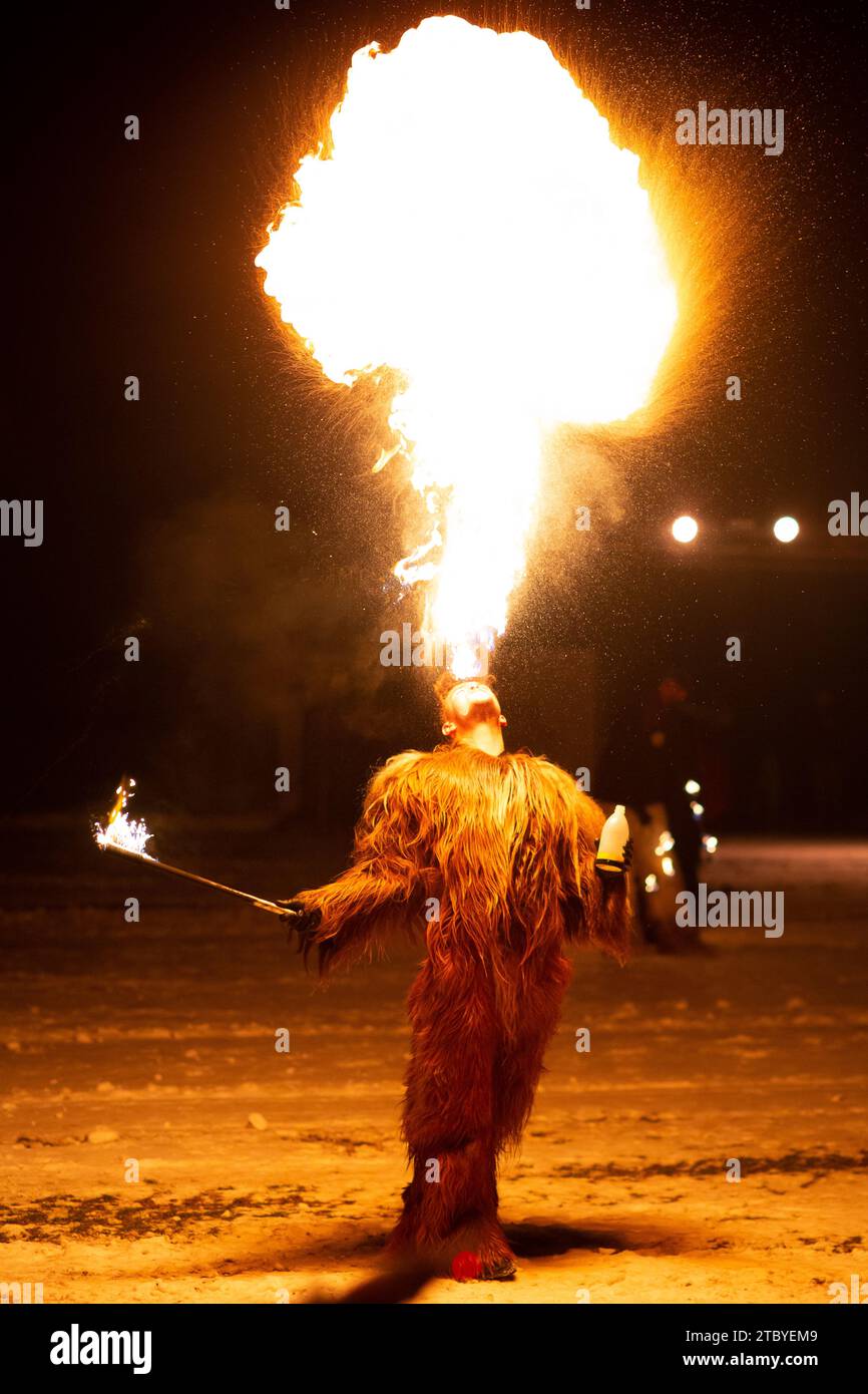 Fire-breather Perchten - The Perchtenlauf is a custom from the Alpine ...