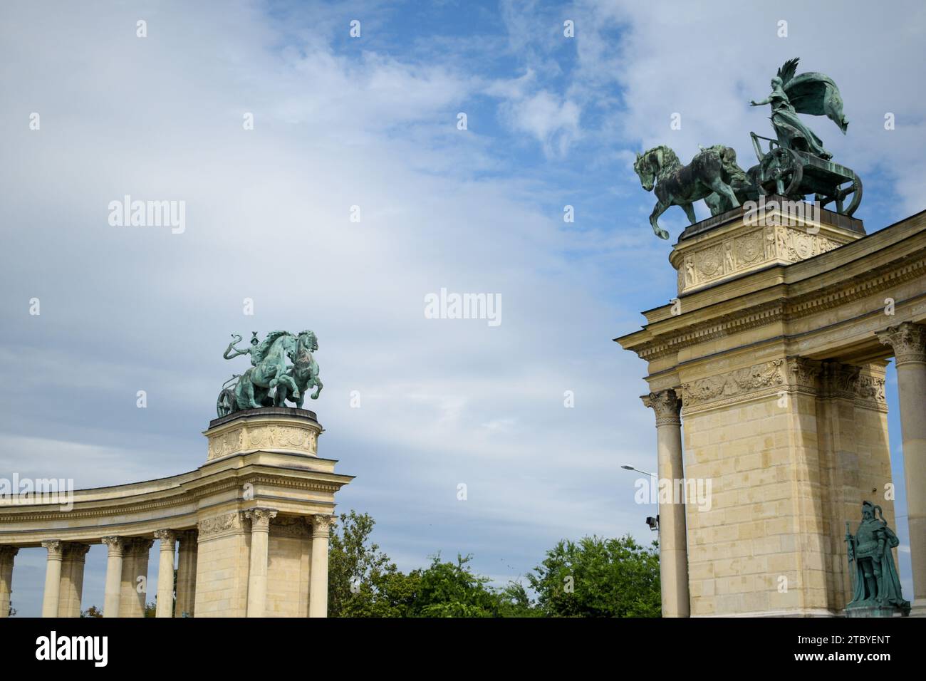 Heroes Square statues in Budapest Stock Photo - Alamy