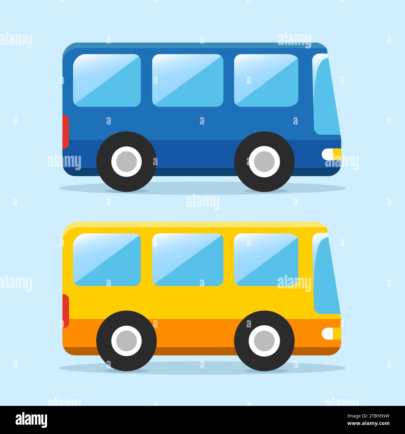 Illustration of blue and yellow flat bus design Stock Vector Image ...