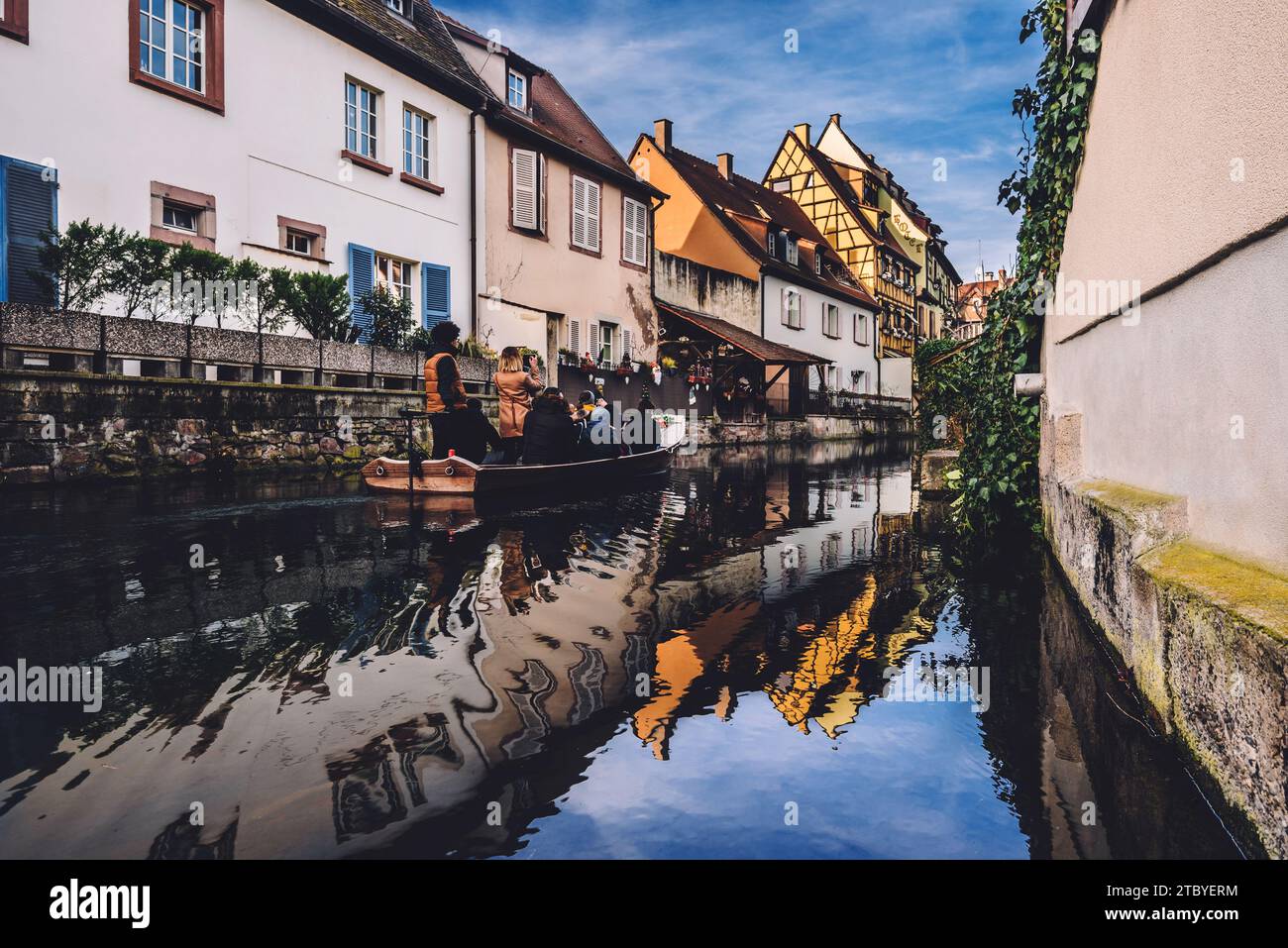Tourist Boat on Canal at Petite Venice in Colmar Stock Photo - Alamy