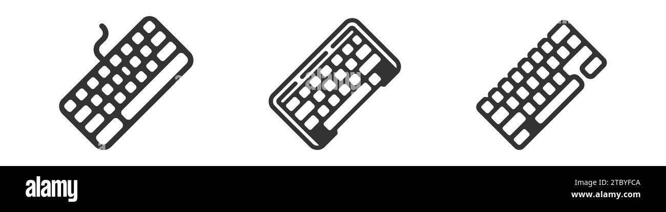 Keyboard vector icon set, pack, collection. Keyboard linear sign. EPS ...