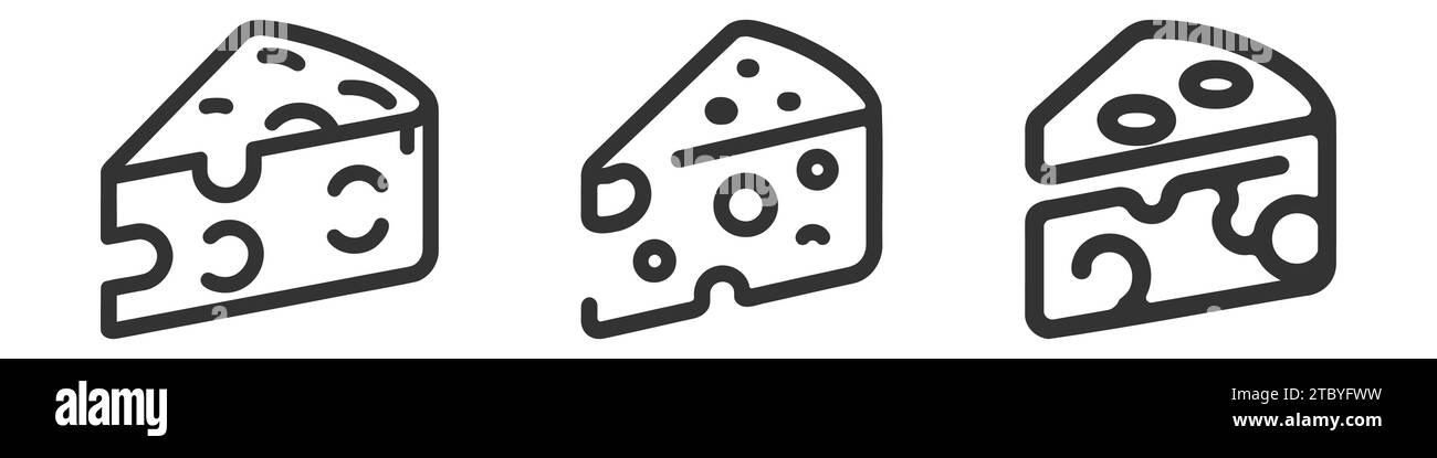 Cheese line icon set, pack, collection, outline vector sign, linear ...