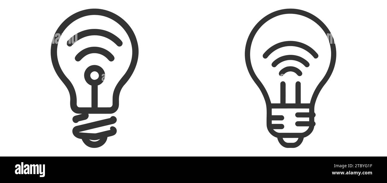 Smart bulb vector set, pack, collection icon isolated on white ...