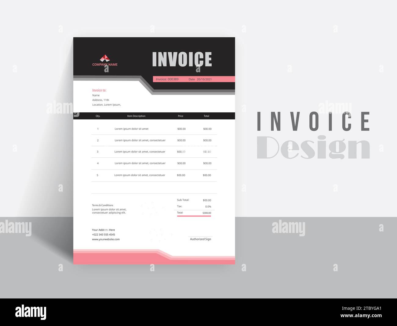 Professional invoice and letterhead design for corporate office ...