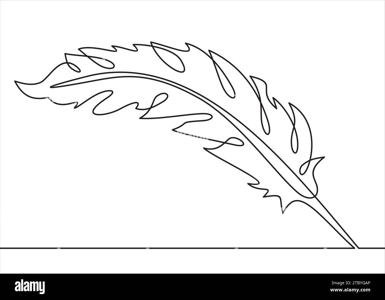 continuous line drawing of quill.Element In Trendy Style Stock Vector ...