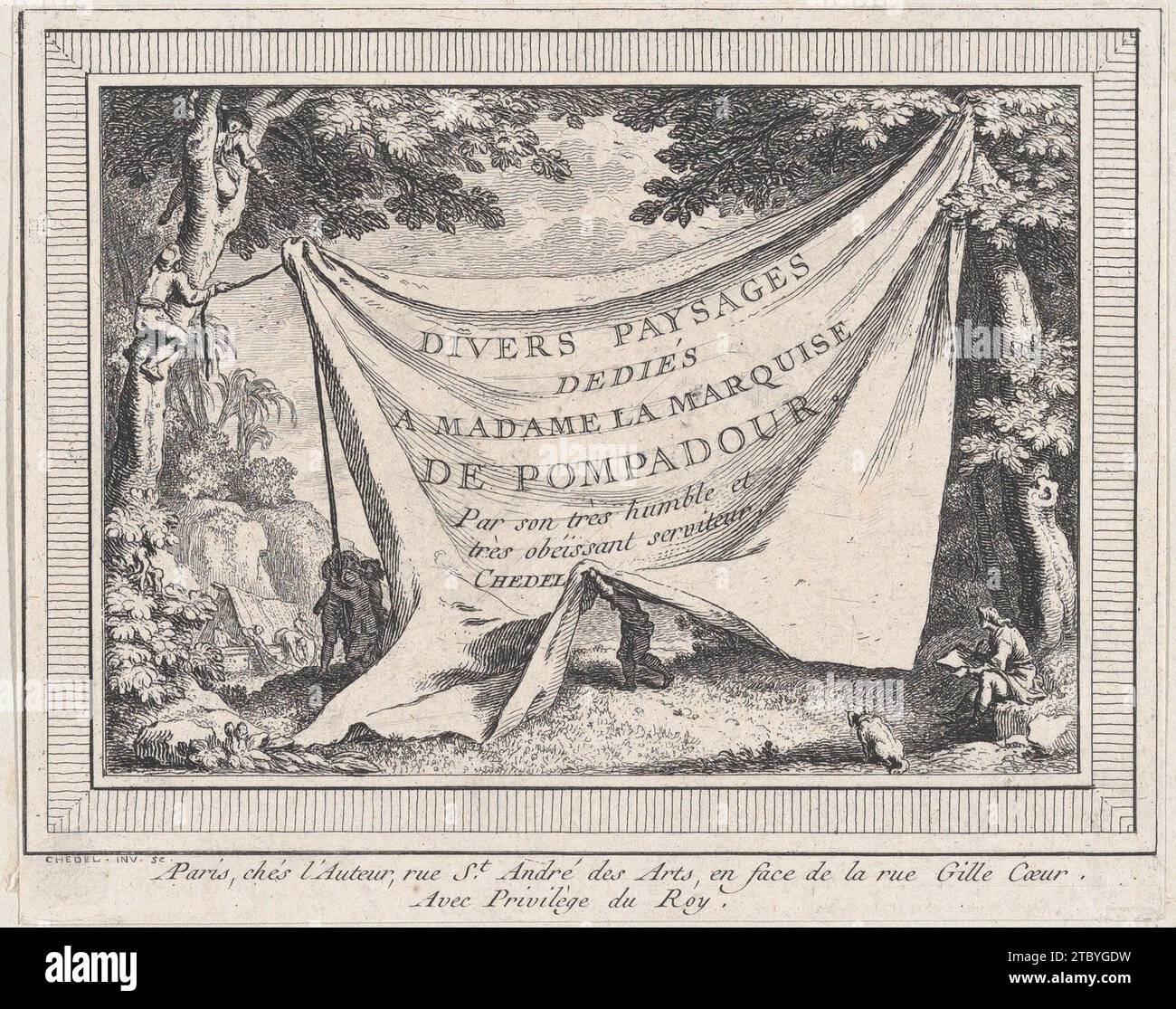 Title page, from series of six landscapes dedicated to Madame La ...