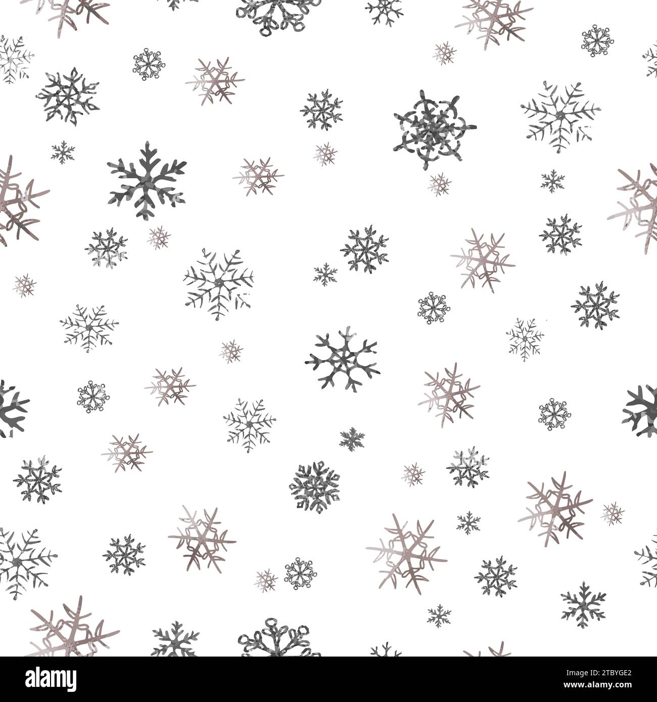 Silver and glitter snowflake seamless pattern overly for textile or ...