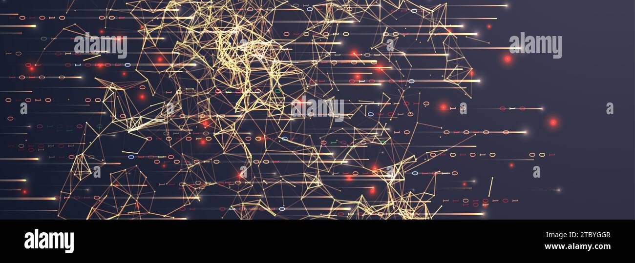 Technology Background Big Data Concept Binary Computer Code Hand Drawn Vector Illustration