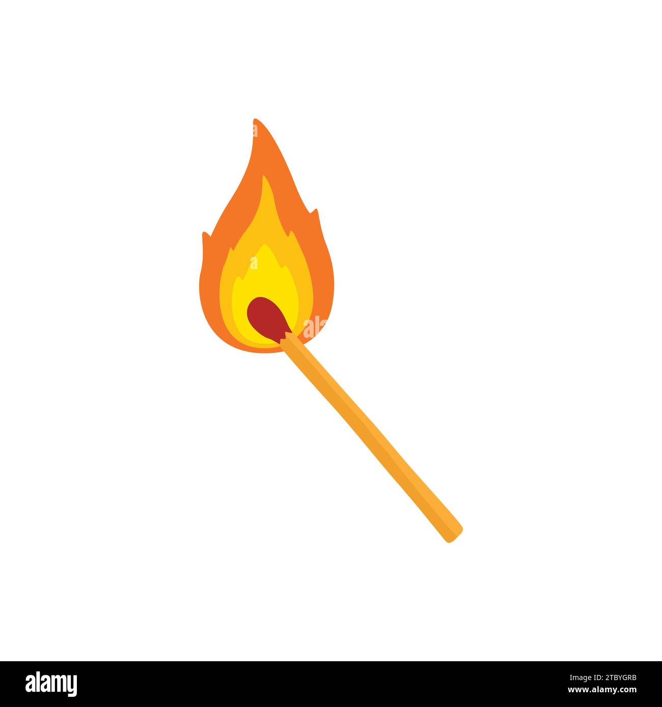 Vector retro illustration of a match with fire Stock Vector Image & Art ...