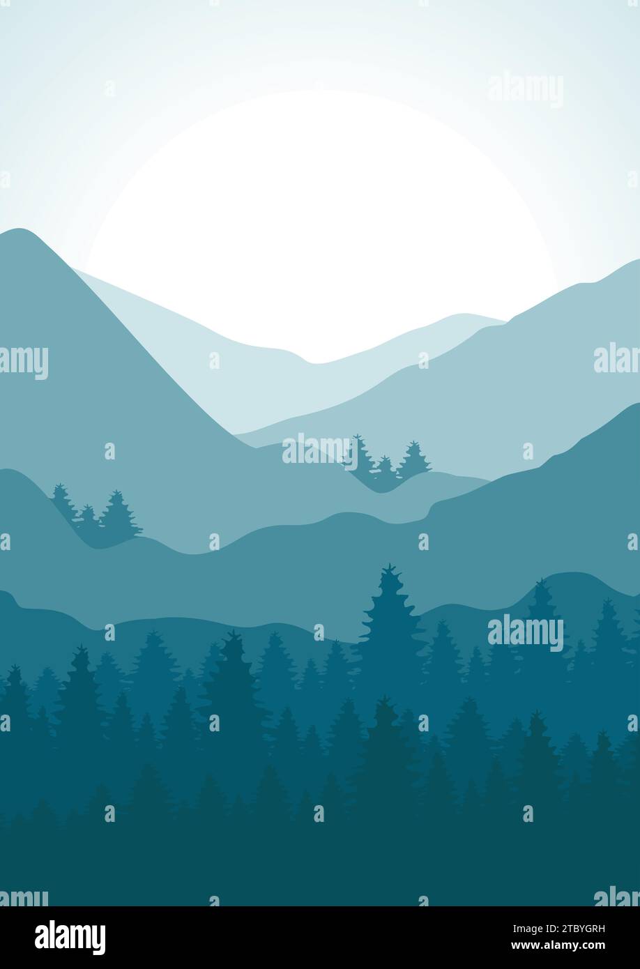 Cold fog in valley Stock Vector Images - Alamy