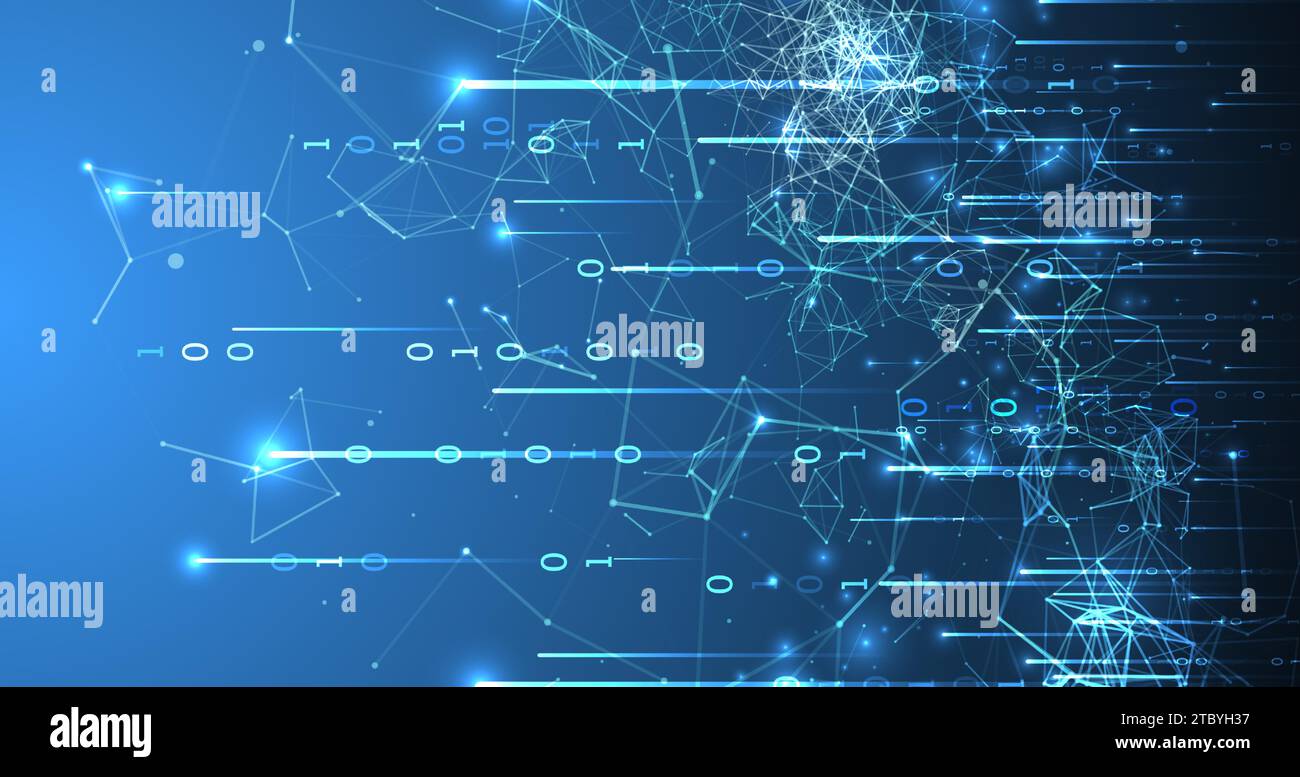 Technology Background Big Data Concept Binary Computer Code Hand Drawn Vector Illustration