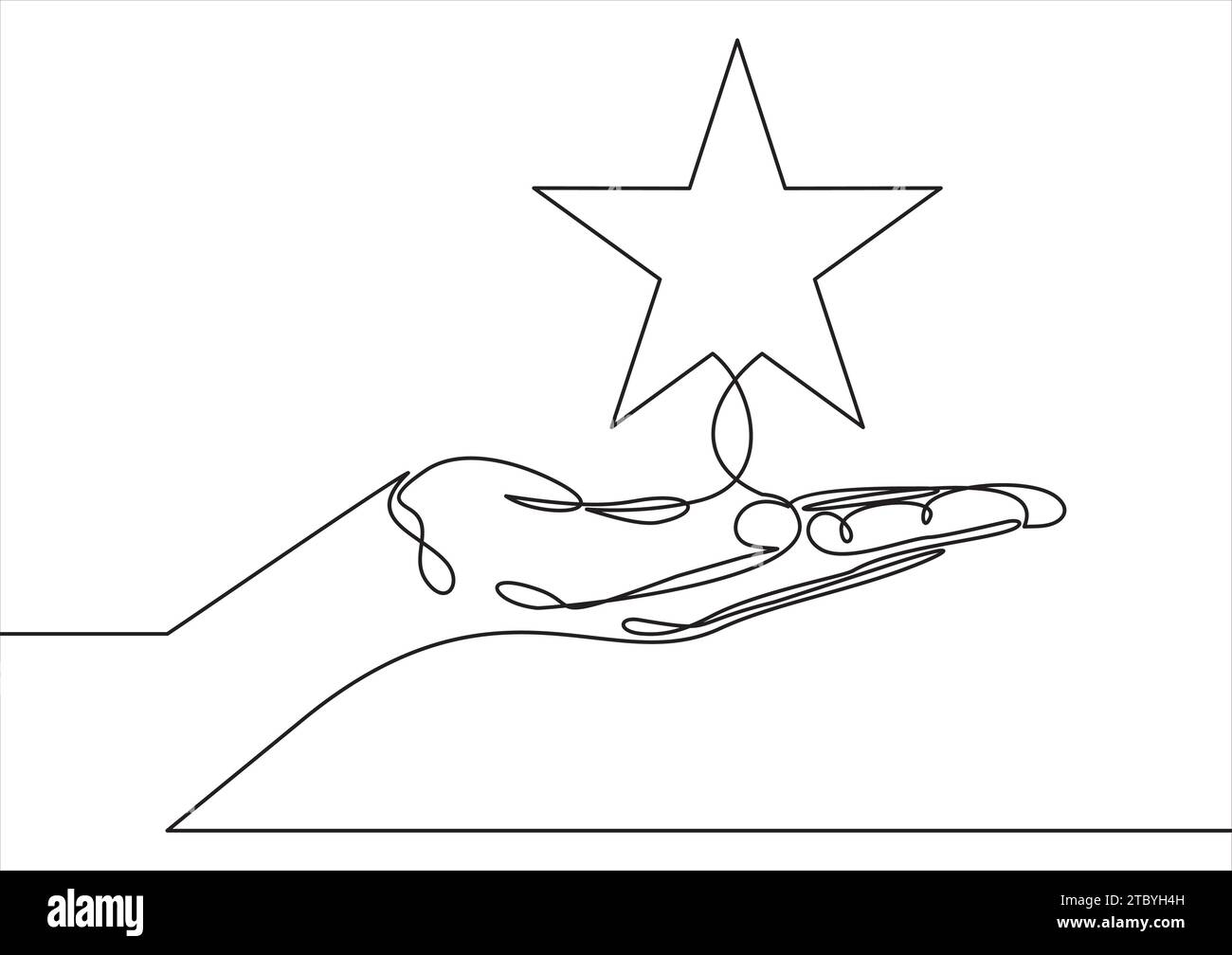 Man holds star on the palm of his hand, puts rating, reviews ...