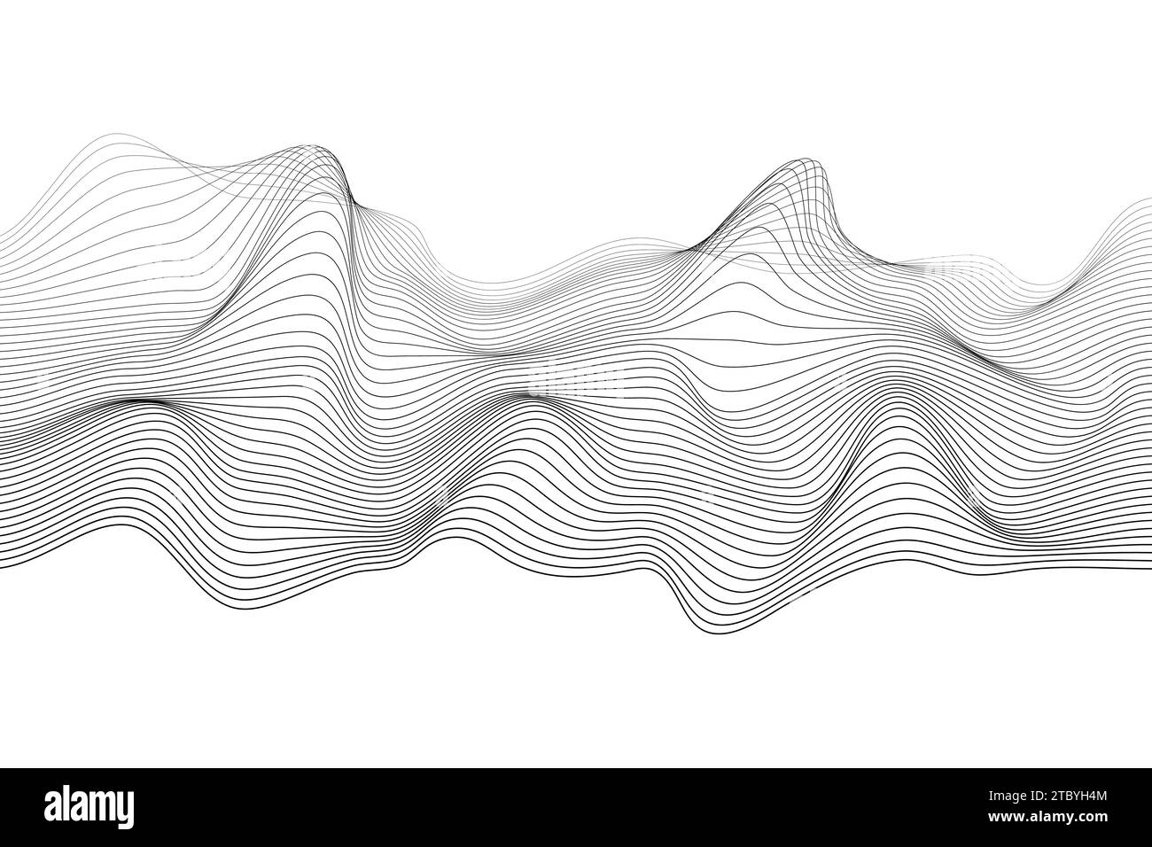 Abstract wave stripe background. Abstract wireframe landscape ...