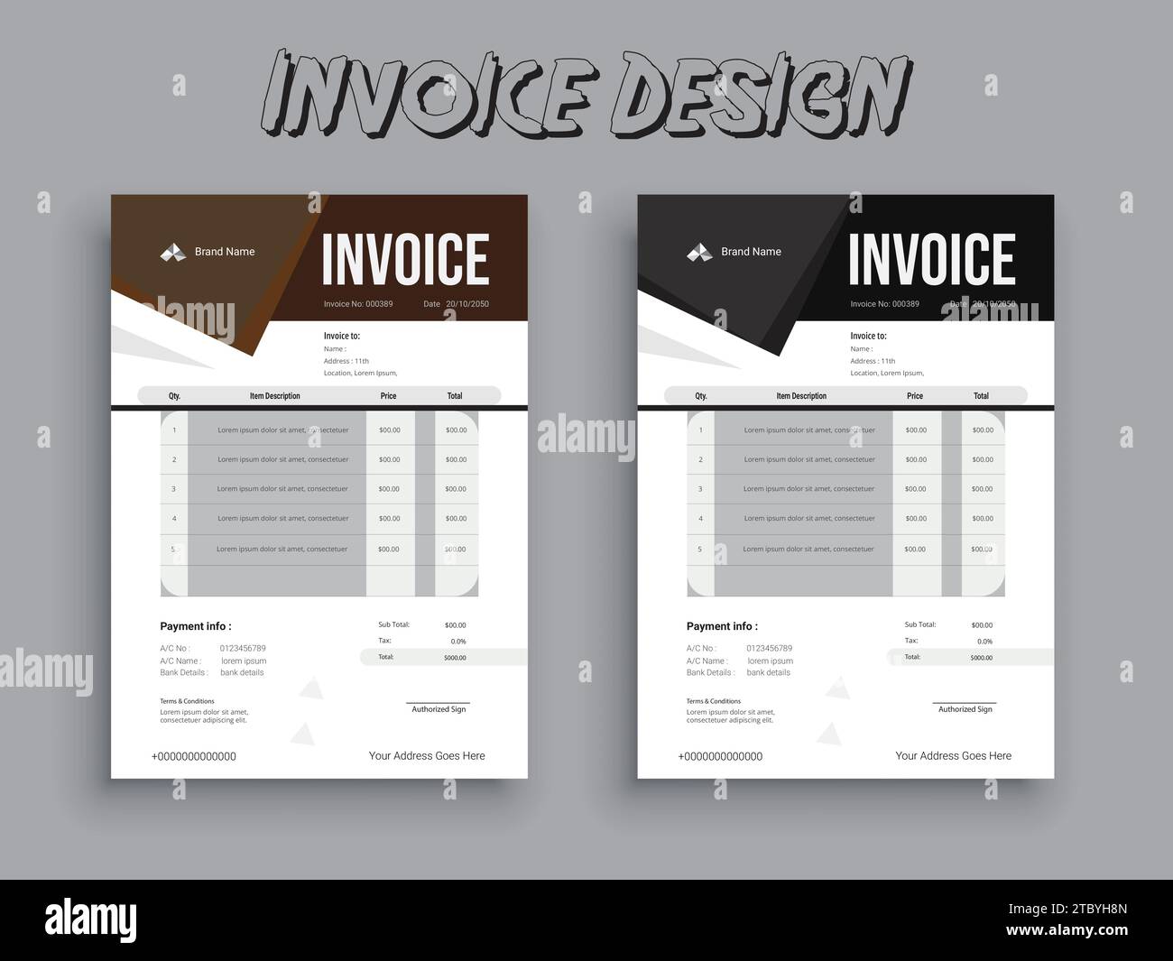 Professional invoice and letterhead design for corporate office ...