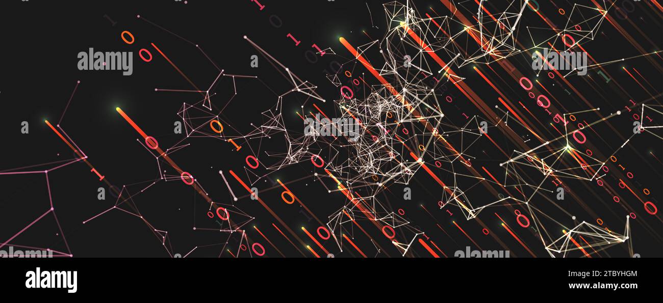 Technology background. Big data concept. Binary computer code. Hand ...
