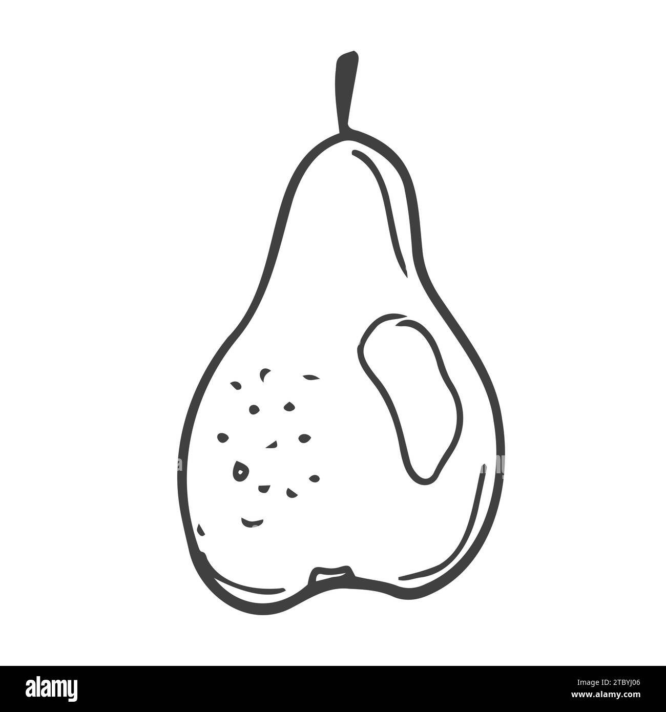 Pear fruit continuous line drawing, Black and white vector minimalistic ...