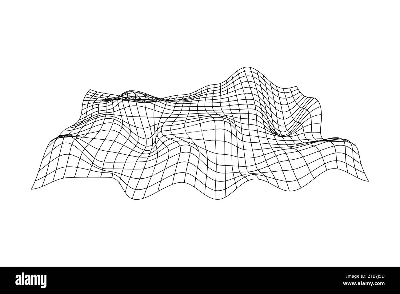 Abstract Digital Landscape With Flowing Particles Wireframe Stock Vector Image And Art Alamy