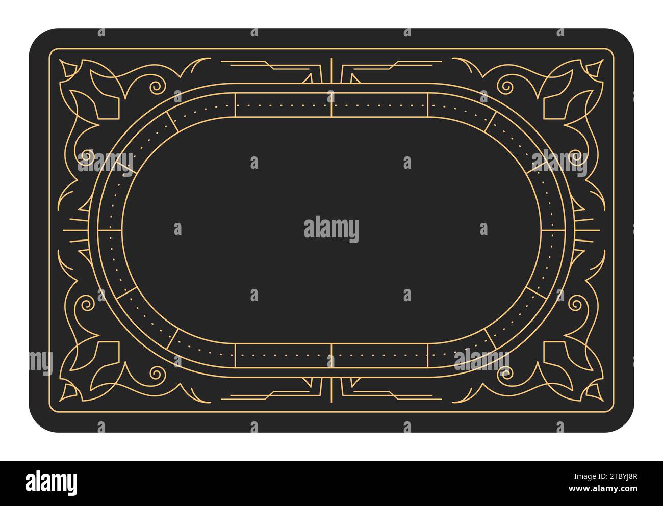 Magic style frame with ornamental border, pattern banner, reverse side ...