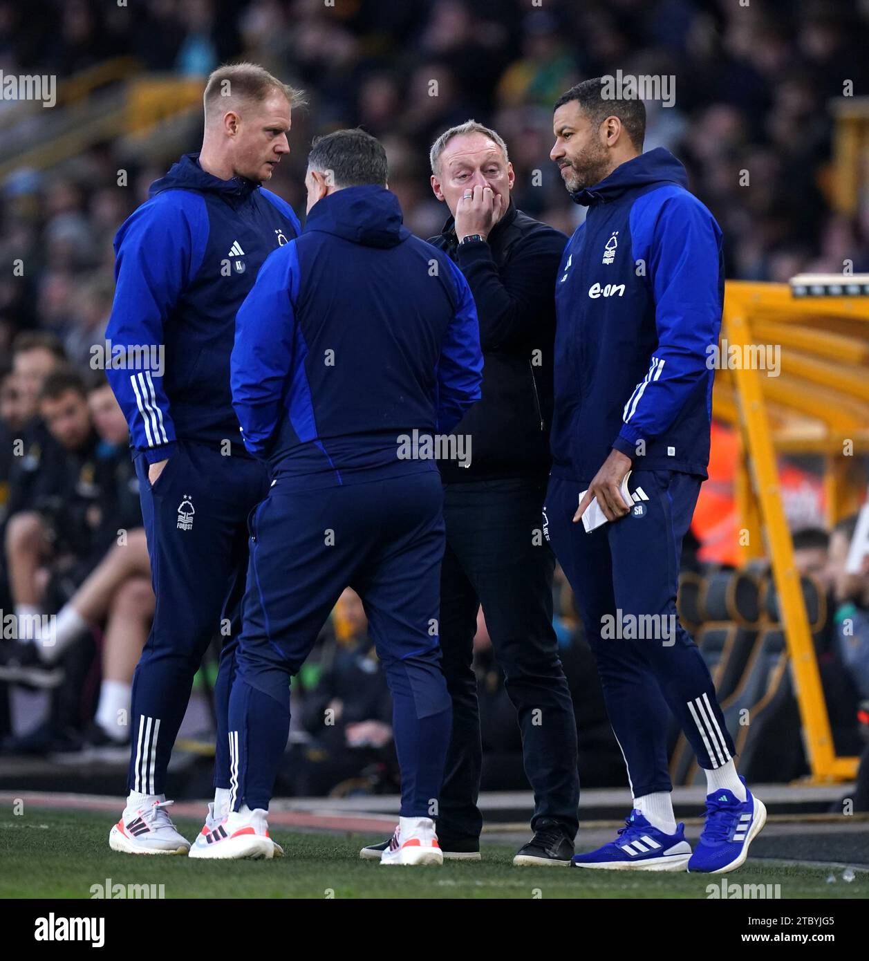 Nottingham Forest manager Steve Cooper alongside coaches Steven Reid ...