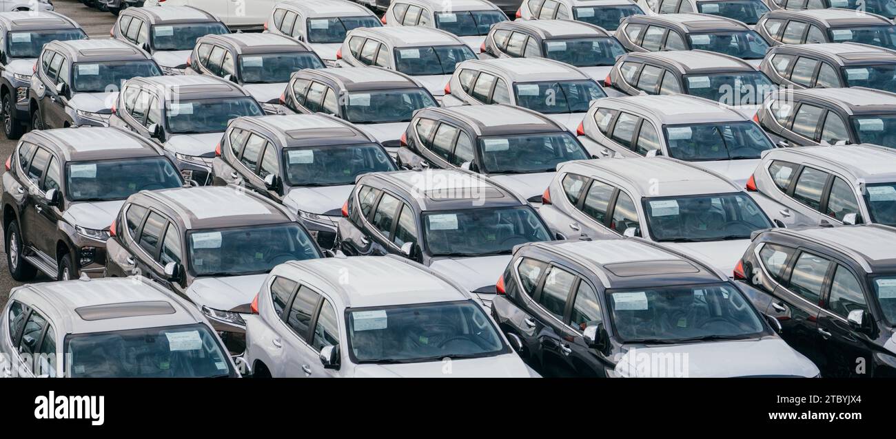 Witness the seamless parking and transportation of new hatchbacks from ...